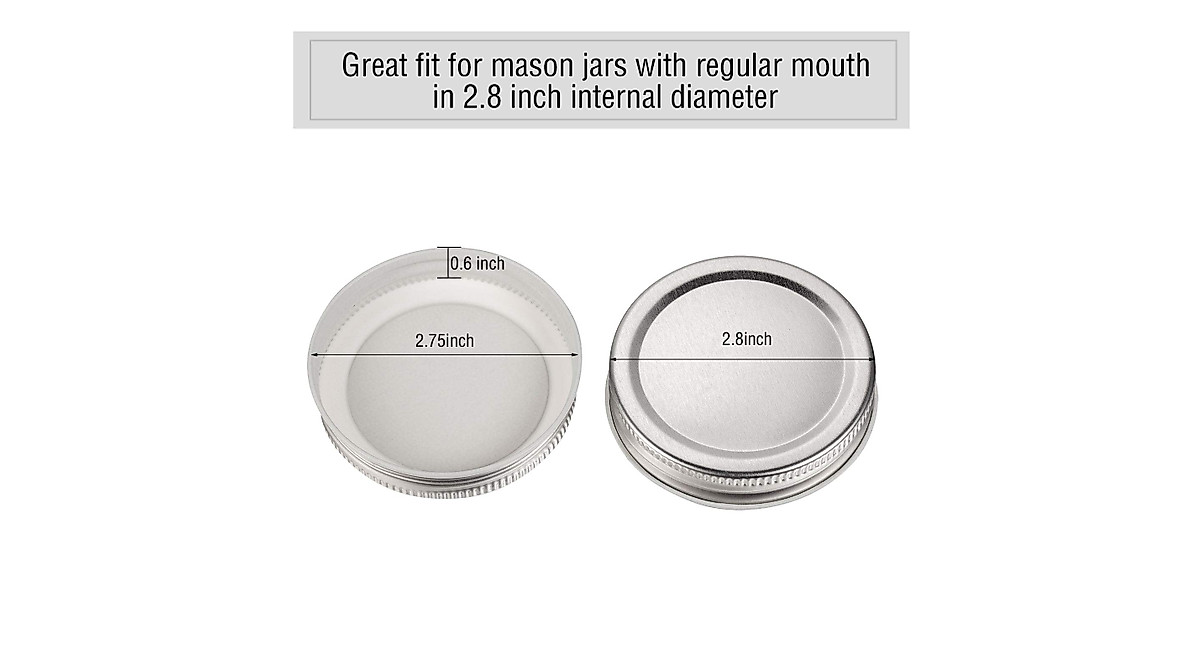 Chuangdi Mason Jar Lids - 30 Pack Leak Proof Caps