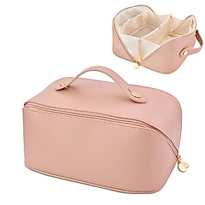 VENMATE Large Capacity Travel Cosmetic Bag, Makeup Bag Waterproof Portable Cosmetic Bag, Toiletry Bag for Skincare Cosmetics Toiletries with Handle and Divider, Travel Makeup Bag Mother's Day