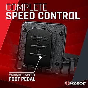 Razor Ground Force Elite-Electric Go-Kart for Ages 13+, Up to 14 MPH, Up to 40 Minutes of Continuous Use, 350-watt Chain-Driven Motor, Forward/Reverse Drive Switch, 36V Rechargeable Battery,Black, Large