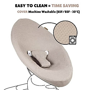 UKJE Liner Baby Rocker Cover - Compatible with 4moms MamaRoo 4 Old Model Before 2022 - Baby Swing Cover - Bouncer Cover - Made in EU - 100% Oeko-Tex Cotton - Cover Swing Bouncer - Taupe