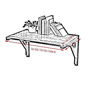 PIBM Stylish Simplicity Shelf Wall Mounted Floating Rack Table Laptop Stand Desk Solid Wood Multifunction Easy to Fold Easy to Clean Save Space,13 Sizes, a , 80 x 50cm