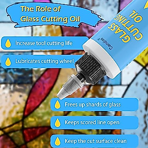 Glass Cutting Oil with Precision Application Top, Suitable for an Array of Glass Cutter and Glass Cutting Tools, 4 oz Premium Glass Cutting Oil for Glass Cutters/Tiles/Mirrors/Mosaic - by Camdios