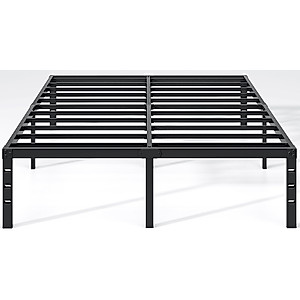 NEW JETO Metal Bed Frame-Simple and Atmospheric Metal Platform Bed Frame, Storage Space Under The Bed Heavy Duty Frame Bed, Sturdy Queen Size Bed Frame, 18 Inch, Queen