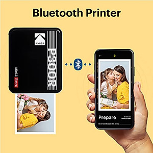 KODAK Mini 3 Retro 4PASS Portable Photo Printer (3x3 inches) + 8 Sheets, Black