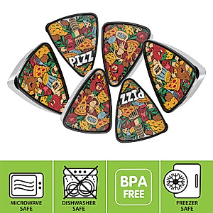 Pizza Slice Container Storage with Lids. Tray, Holder and Saver. Plastic Packs to go. The Best Idea to Serve Pizza to Your Kids
