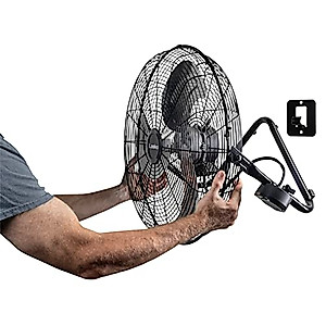 Lasko Metal Commercial Grade Electric Plug-In High Velocity Floor Fan with Wall Mount Option and Remote Control for Indoor Home, Bedroom, Garage, Basement, and Work Shop Use, Black H20660 Large