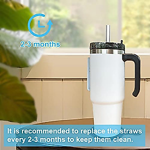 8 Pack Replacement Straw for Stanley Adventure Quencher 40 oz 30 oz Cup Tumbler, Reusable Straws for Stanley 40 oz & Simple Modern Tumbler with Handle, with Cleaning Brush for Stanley Cup Accessories