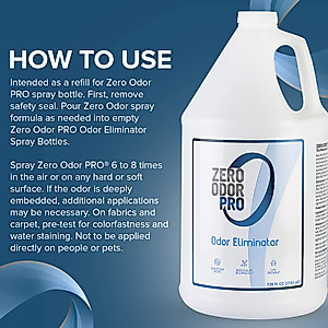 Zero Odor Pro - Commercial Strength Eliminator Odor Neutralizer, Room Deodorizer Odor Eliminator Musty Smell - Strongest Odor eliminator Trigger Spray, 128oz Refill