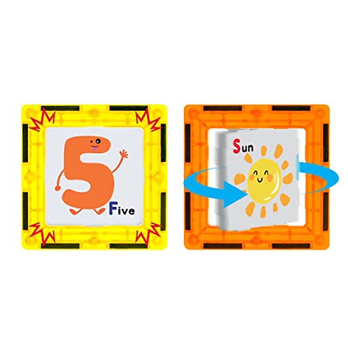 PicassoTiles Magnetic Building Blocks with Tiles and Click-in Educational Graphic Arts Magnet Construction Toy Set STEM Learning Playset Child Brain Development Stacking Playboard