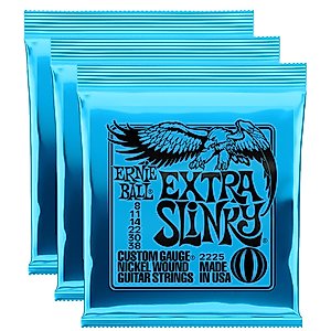 Ernie Ball 2225 Extra Slinky 8-38 (3 Pack Bundle)