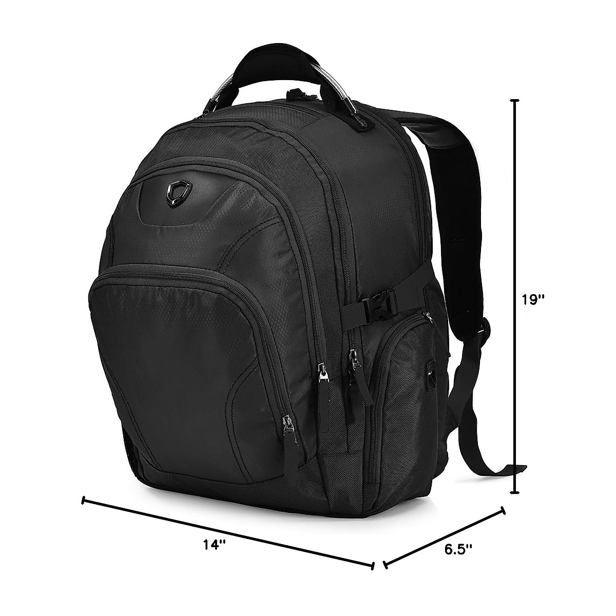 Traveler's Choice Hollin's Trek 19-inch Luggage Backpack, Black