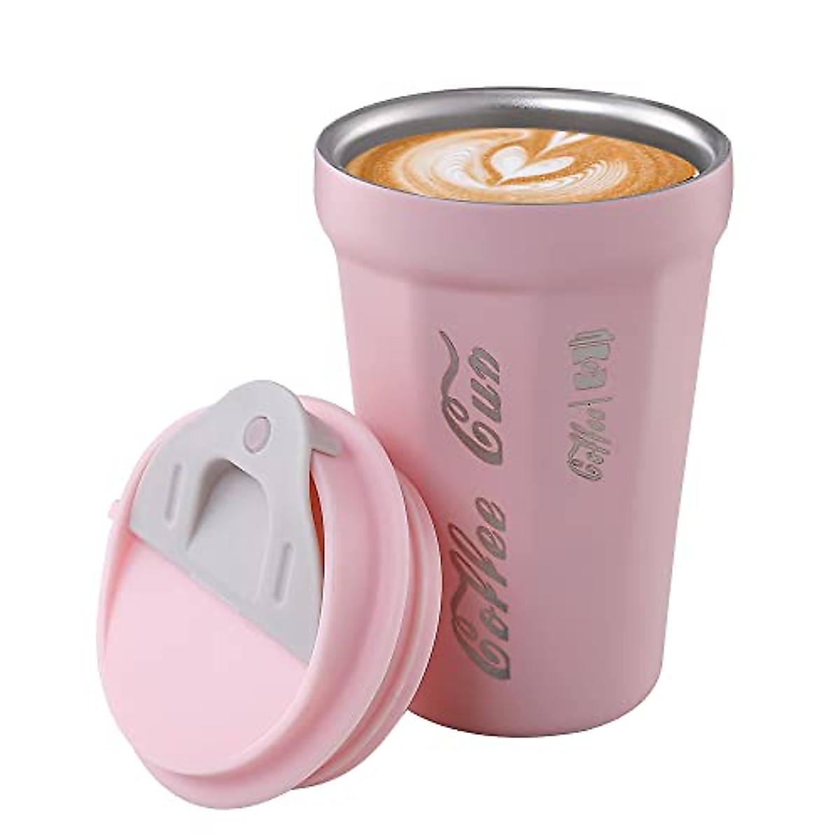 AIWENXIE Coffee Tumbler, Vacuum Insulated Coffee Travel Mug Spill Proof With Leakproof Lid,14 OZ Stainless Steel Water Bottles,For Keep Hot/Ice Coffee,Tea and Beer(pink)