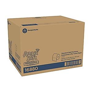 Georgia-Pacific Angel Soft Toilet Paper, 16880, Bulk Case of 80 Rolls, 450 Sheets Per Roll, Individually Wrapped, 2-Ply Soft and Strong Toilet Tissue