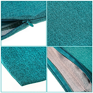 yeabwps Pack of 4 Decorative Outdoor Waterproof Throw Pillow Covers Square Garden Cushion Cases for Patio, Couch, Tent and Sofa, 18 x 18 Inches, (Yellow, Red, Orange, Blue-Green)