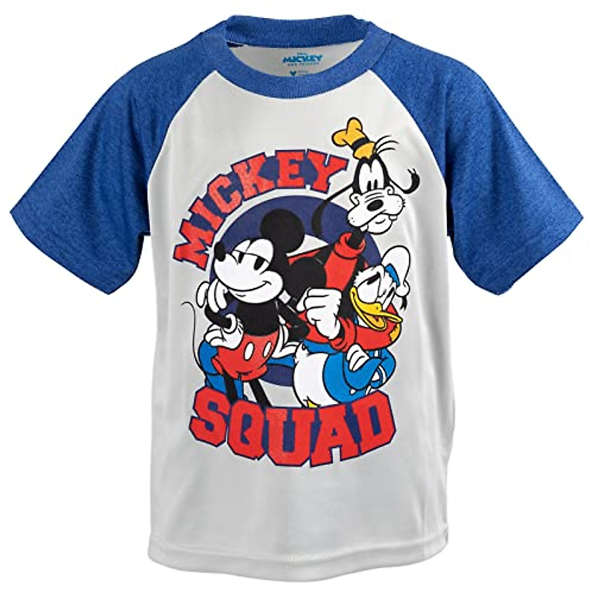 Disney Mickey Mouse Donald Duck Goofy Toddler Boys Graphic T-Shirt Tank Top and Shorts 3 Piece Set Blue/Gray/Red 2T