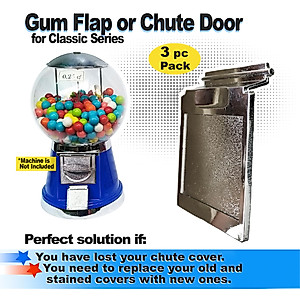 Gumball Machine Chute Lid - Classic Gumball Machine Shute lid or Gum Flap for Gumball and Toy Capsules Vending Machines. 3pc Pack - Replacement Part