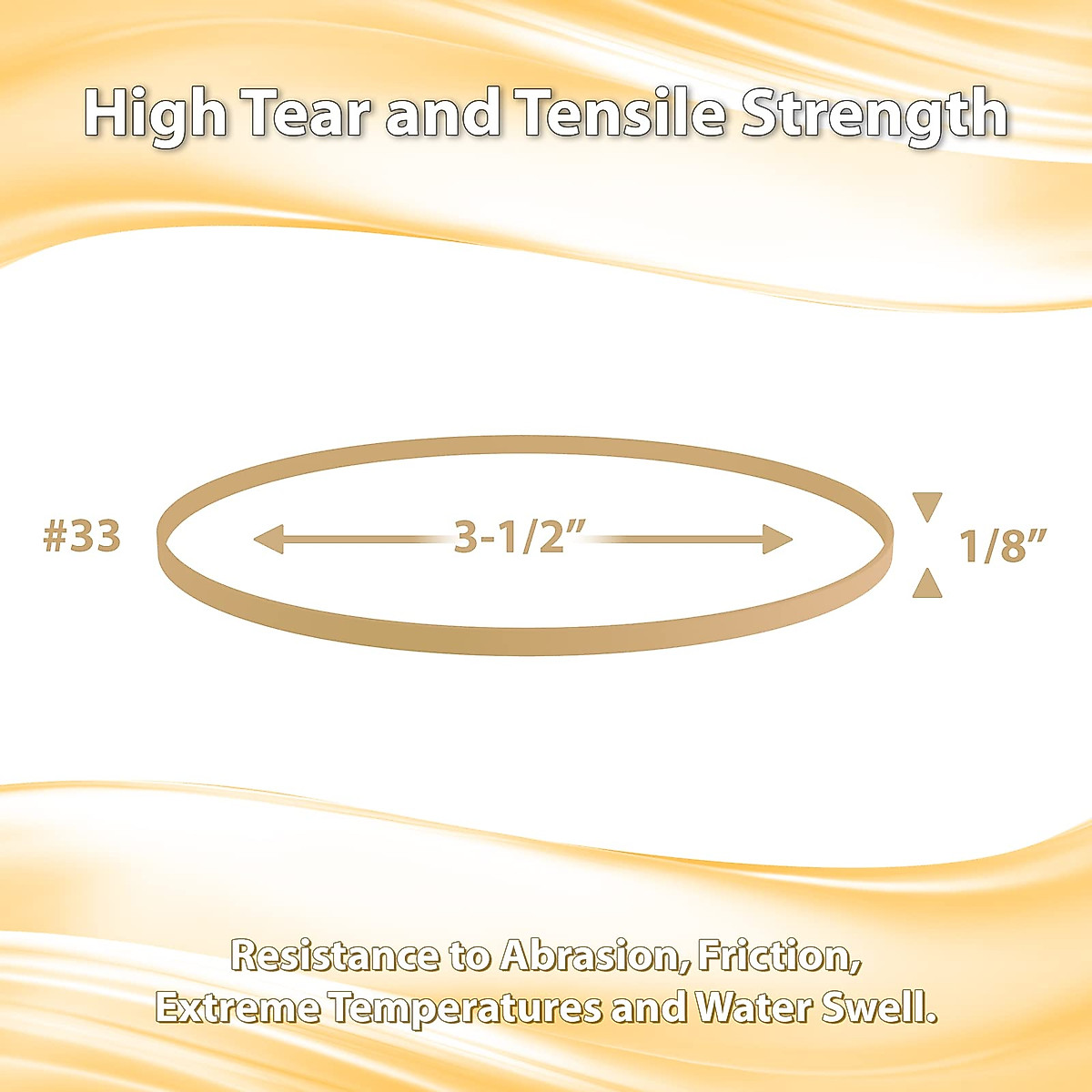 BILINNY Rubber Bands Size 33 - 5 lb. Bulk Pack Made in USA - Tan Color - 3.5 X 1/8 inches RubberBands