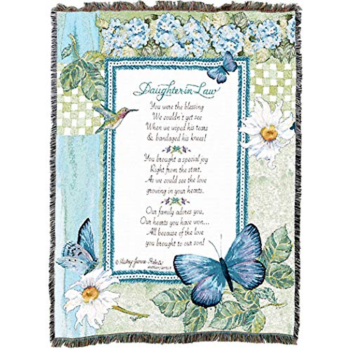 Pure Country Weavers Daughter-in-Law - Poem Blanket by Audrey Jean Roberts - Gift Tapestry Throw Woven from Cotton - Made in The USA (72x54)