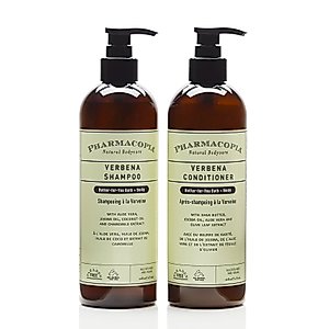 Pharmacopia Verbena Shampoo & Conditioner Bundle – Aromatherapy Hair Care with Natural Plant Based & Organic Ingredients – Vegan, Cruelty Free, No Parabens or Sulfates, Set of 2 16oz Bottles