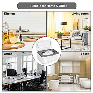 TORASO Wipes Holder, Wipes Dispenser with Lid, Pouch with Lid, Baby Wipes Case Keeps Wipes Fresh， Wipe Container Regular Storage Case Box(2Gray+2panda)