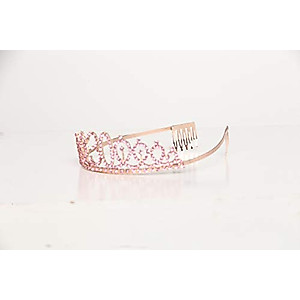 30th Birthday Sash and Tiara for Women, Rose Gold Birthday Sash Crown 30 & Fabulous Sash and Tiara for Women, 30th Birthday Gifts for Happy 30th Birthday Party Supplies