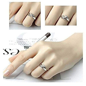 shiYsRL Exquisite Jewelry Ring Love Rings Fashion Women Silver Plated Double Dolphin Opening Adjustable Finger Ring Gift Wedding Band Best Gifts for Love with Valentine's Day - Silver