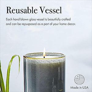 LAFCO New York Classic Candle, Sea & Dune - Pack of 2, 6.5 oz - 50-Hour Burn Time - Reusable, Hand Blown Glass Vessel - Made in The USA