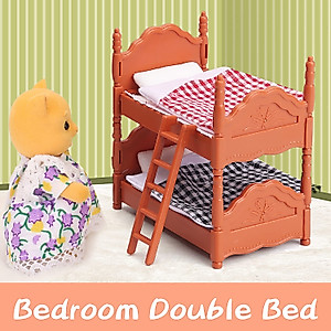 Dollhouse Furniture Set for Kids Toys Miniature Doll House Accessories Pretend Play Toys for Boys Girls & Toddlers Age 3+ with The Bedroom