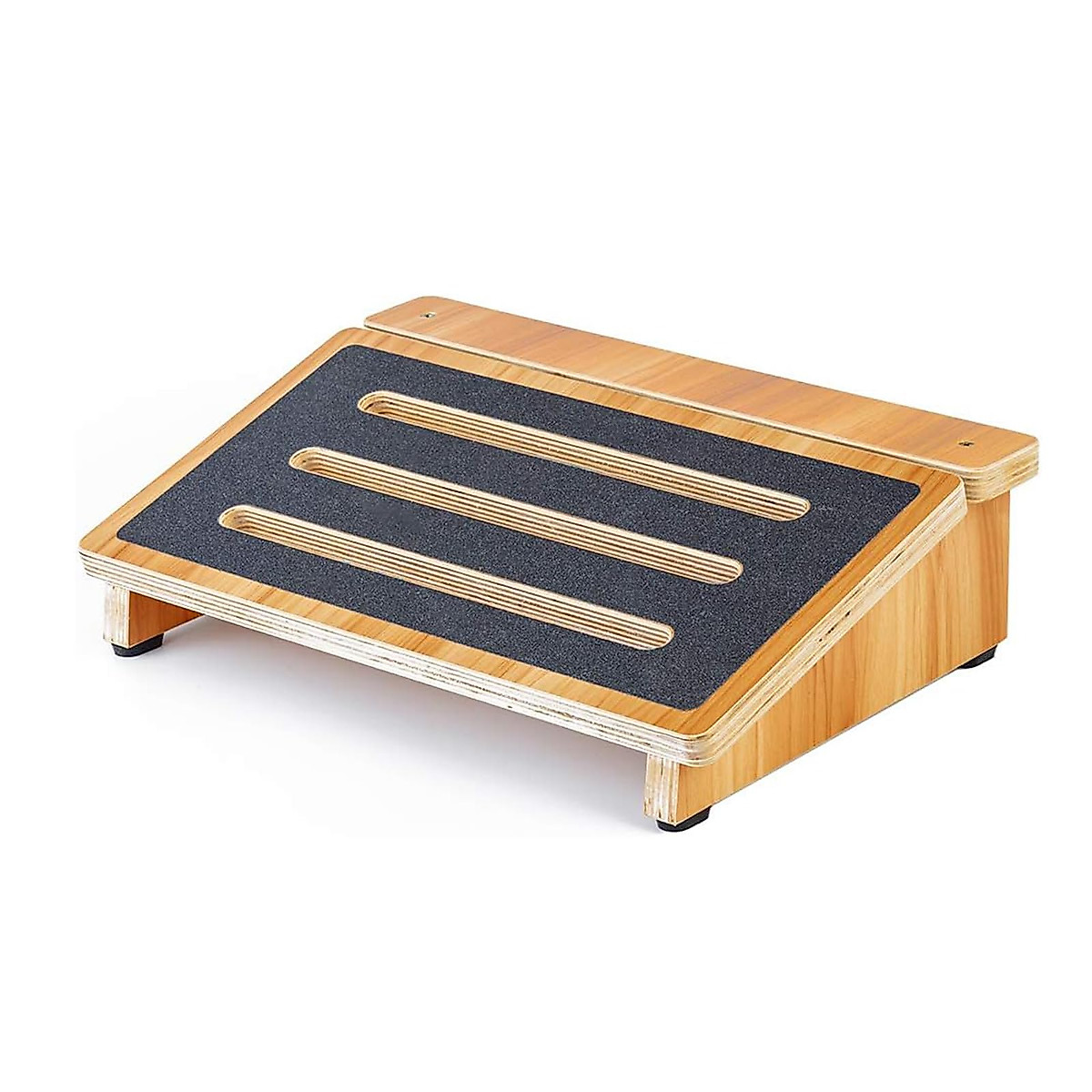 StrongTek Under Desk Footrest, Slanted Non-Slip Wooden Step Stool for Home and Office Chairs, Portable Ergonomic Posture Support for PC Gaming or Work Standing Desks