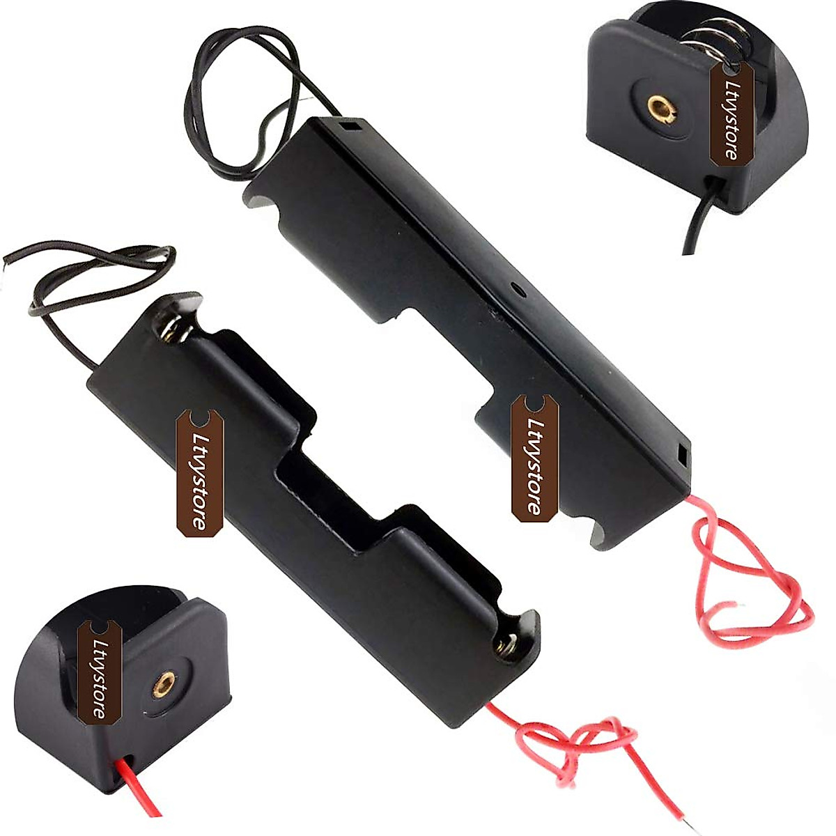 18650 Battery Case Holder 1 Slot, Ltvystore 18650 Battery Storage Box, Black Plastic Batteries Case for 18650 Button Top Single Battery,Pack of 20