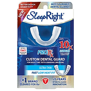 SleepRight ProRX Dental Guard, Ultra-Thin, Custom-Fit, Durable for Teeth Grinding, Comfortable for Sleeping (New Version)