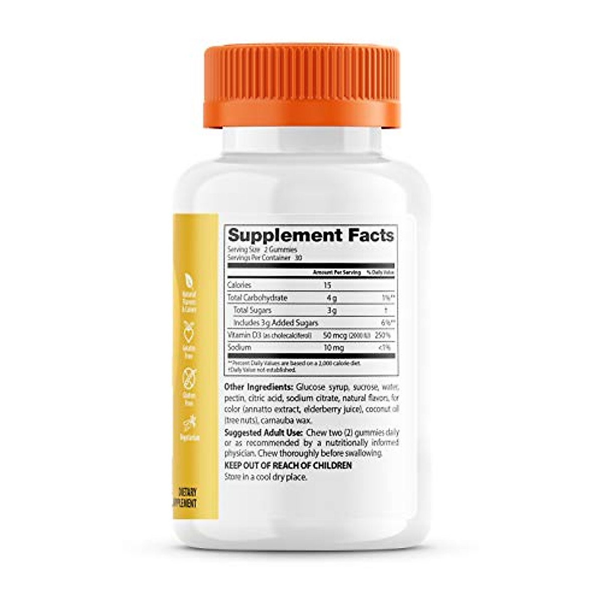 Doctor's Best Vitamin D3 Gummies to Support Healthy Bones Immune System and Heart Health, Tropical Tango, 60 Count