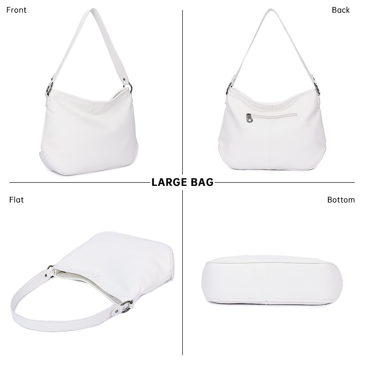 Montana West Hobo Bags for Women Purses and Handbags Classic Simple Top Handle Shoulder Satchel Bags MWC-085WH