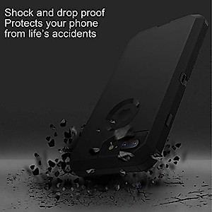 MXX iPhone 8 Plus Heavy Duty Protective Case with Screen Protector [3 Layers] Rugged Rubber Shockproof Protection Cover for Apple iPhone 7 Plus - iPhone 8 Plus/Apple Phone 8+ (Black)
