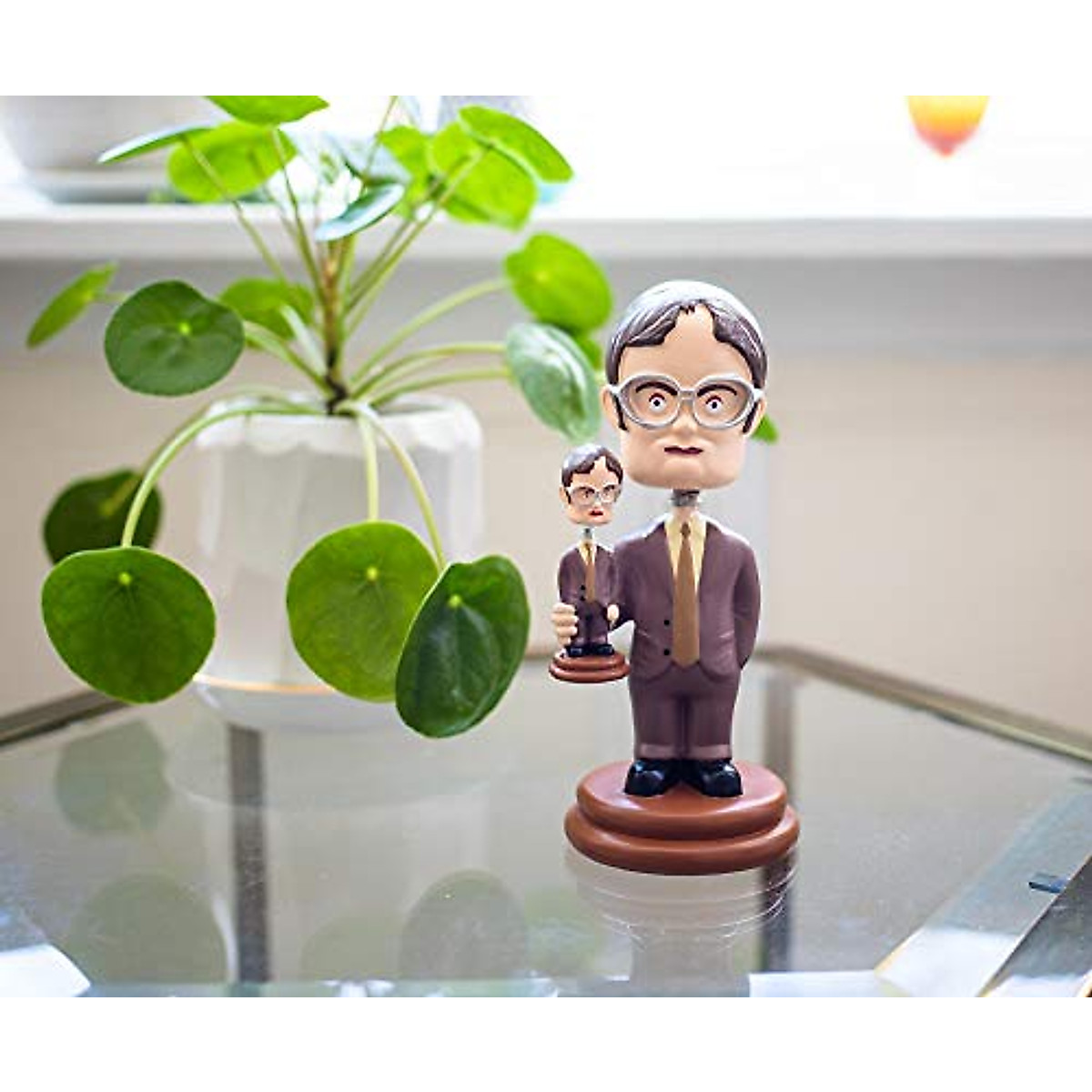 Surreal Entertainment The Office Double Dwight Resin Bobblehead | Collectible Action Figure Statue, Desk Toy Accessories | Novelty Gifts for Home Office Decor | 5 Inches Tall