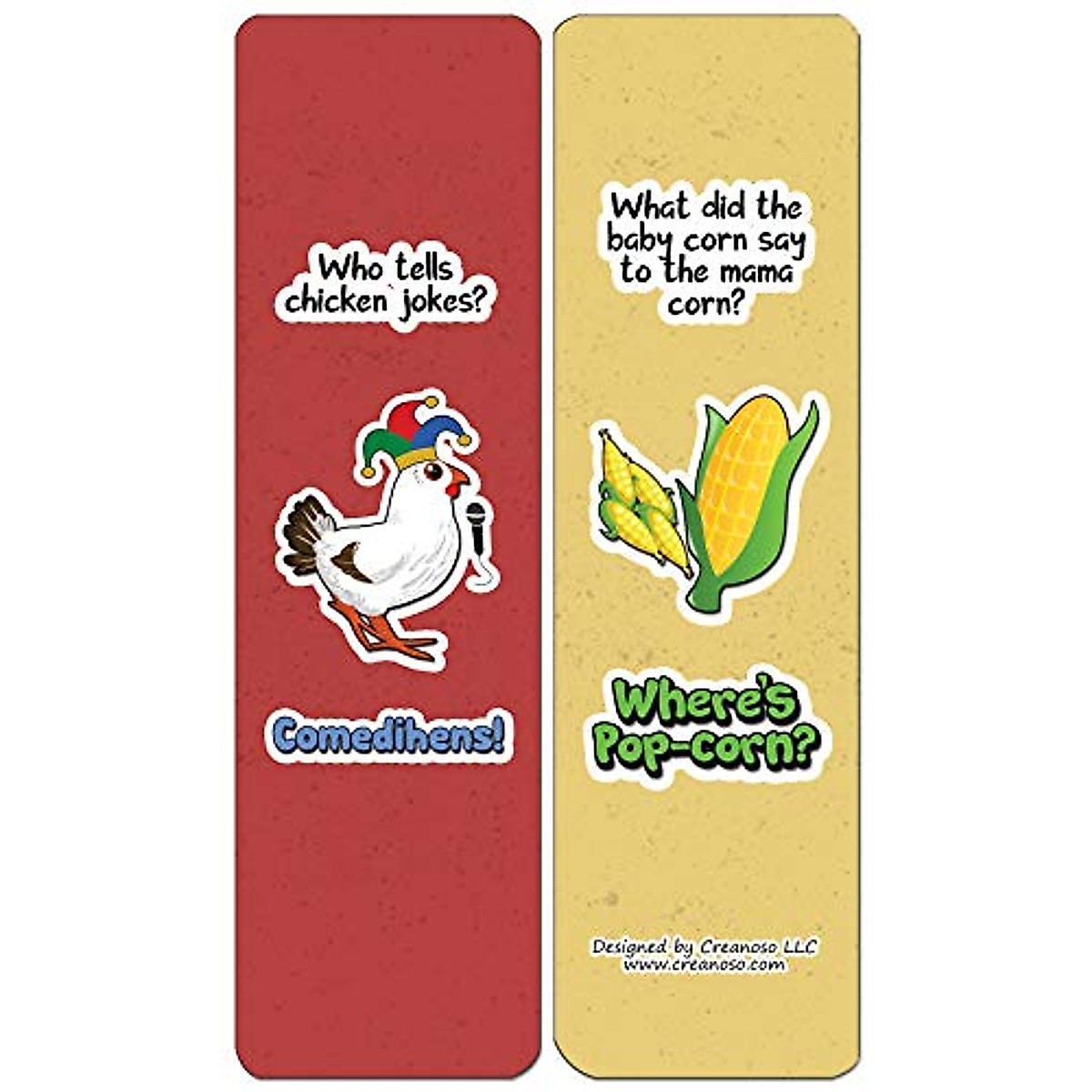 Creanoso Farm Jokes Bookmarks (60-Pack) - Premium Quality Gift Ideas for Children, Teens, & Adults for All Occasions - Stocking Stuffers Party Favor & Giveaways