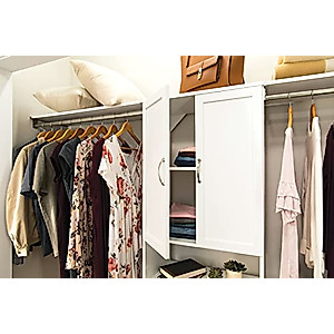 ClosetMaid SuiteSymphony Wood Closet Set, Add On Accessory Shaker Style, For Storage, Clothes, Units, Pure White/Satin Nickel, 25" Door Pair