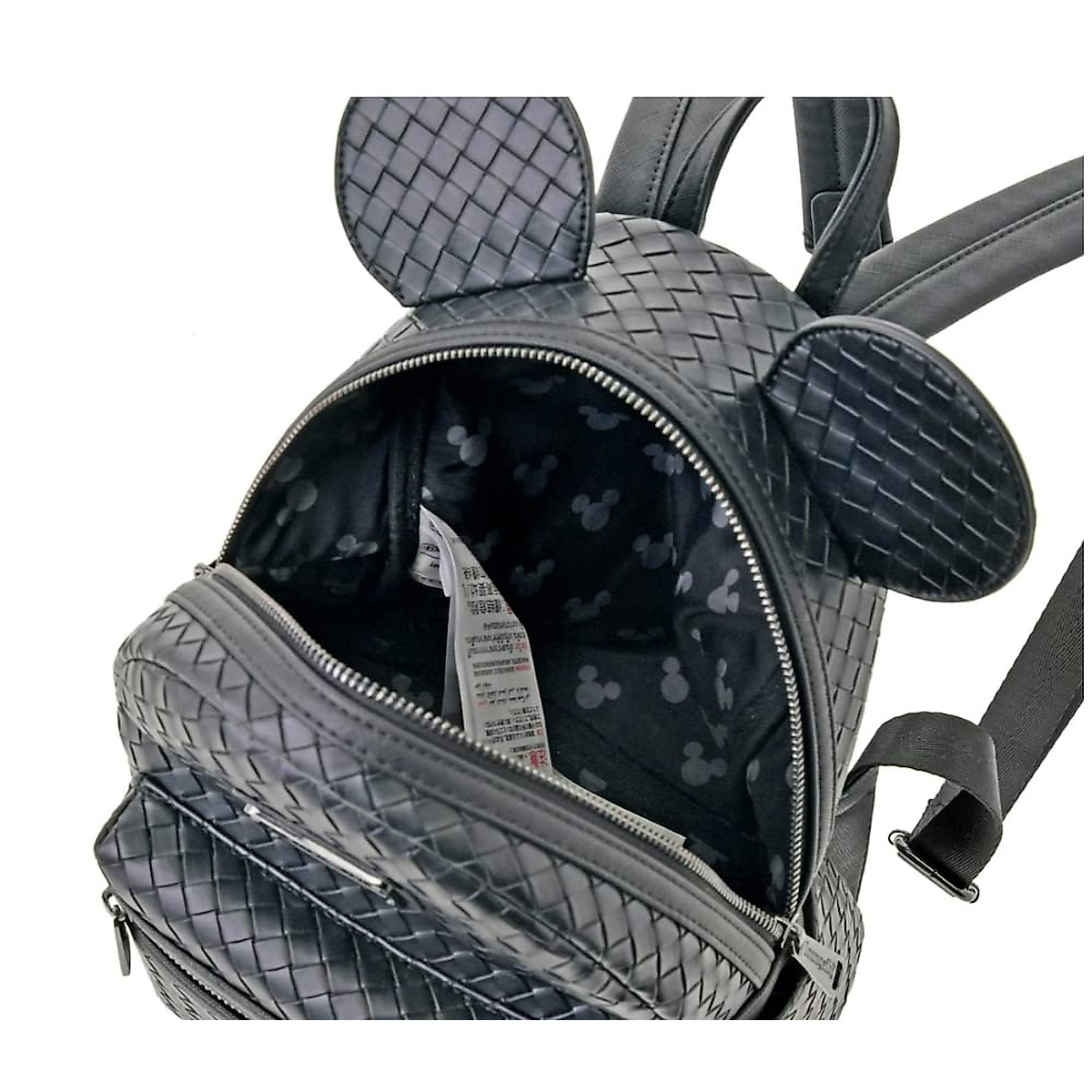 Loungefly Disney Parks Black Woven Mini Backpack - Mickey Mouse