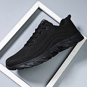 FAJIA Waterproof Hiking Boots Fashion Men Mesh Mountaineering Casual Sport Shoes Lace Up Solid Color Running (Black, 11)