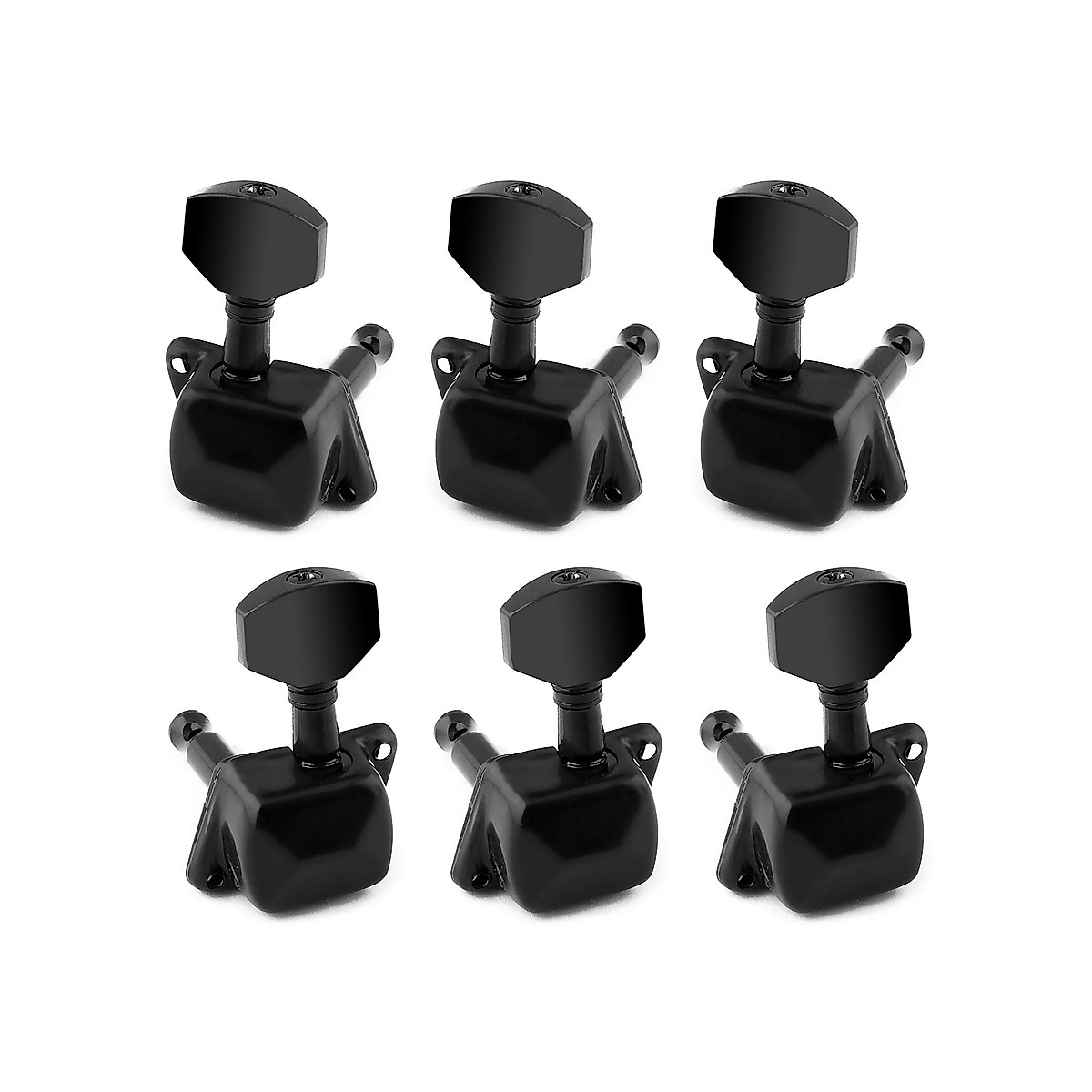 Holmer Guitar String Tuning Pegs Semiclosed Machine Heads Tuners Tuning Keys 3 Left 3 Right for Acoustic Guitar or Electric Guitar Black.
