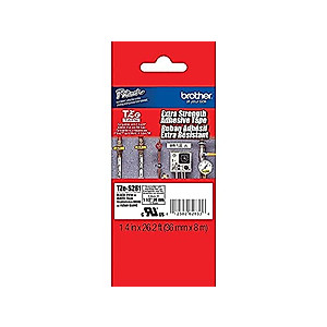 Brother Tzes261 Tz Extra-Strength Adhesive Laminated Labeling Tape, 1-1/2-Inch W, Black On White