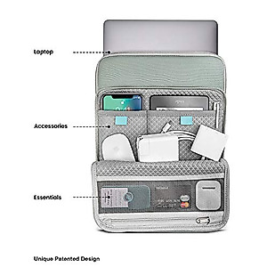tomtoc Laptop Tablet Sleeve for 12 Inch MacBook Retina Display A1534, 10.9-inch iPad Air 4 | 11 iPad Pro with Magic/Smart Keyboard Folio or Logitech Slim Folio Pro Case, Organized Accessories Pocket
