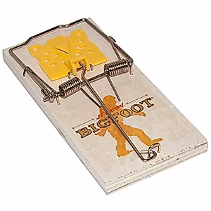 JT Eaton 403-12 Rat Size Spring Action Wooden Snap Trap with Expanded Trigger (Pack of 12)
