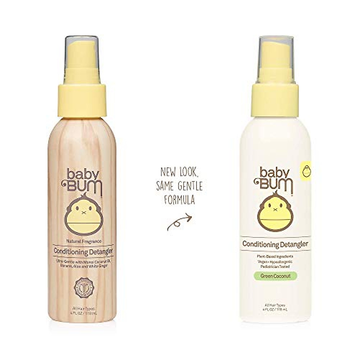 Baby Bum Conditioning Detangler Spray | Leave-In Conditioner Treatment with Soothing Coconut Oil| Natural Fragrance | Gluten Free and Vegan | 4 FL OZ