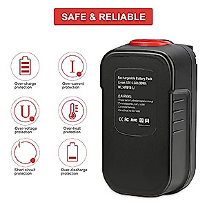 KUNLUN 5.5Ah HPB18-OPE 18 Volt Lithium-Ion Battery Replacement for Black and Decker 18V Battery HPB18 HPB18-OPE 244760-00 A1718 FS18FL FSB18 Firestorm Cordless Power Tools