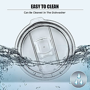 Tumbler Lids Spillproof for 20oz 30oz Yeti and More Cooler Cup, Splash Resistant Lids for Tumbler/For Yeti/Ozark Trails and More, Splash Proof Open - Close Slide Lid, Straw Friendly (20 oz)