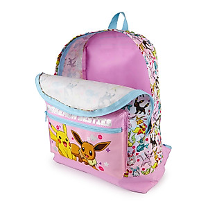 Pokemon Backpack Pikachu Eevee Besties Pink Glitter Bag