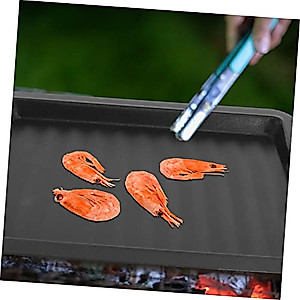 SHOWERORO 1pc Bakeware Grill Toppers Griddle Plate Barbecue Baking Pan Indoor Griddle Nonstick Bakeware Stainless Steel Griddle Baking Tool Barbecue Accessory Camping Barbecue Pan Tray Iron