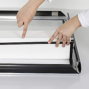 M&T Displays Portable Snap Poster Frame 40x60 Inch Black 1.77" Aluminum Profile Front Loading Wall Mounting Photo Picture Document Certificate Sign Holder Mitered Corner Anti Glare Cover