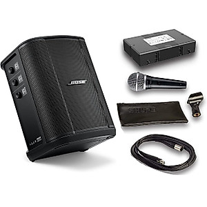 Bose S1 Pro Bluetooth Speaker System Bundle with Battery, Shure PGA48 Microphone, 15ft XLR Audio Cable (6 items)